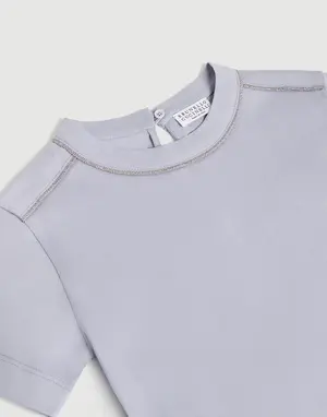 Brunello Cucinelli Cotton Jersey T-shirt With Sparkling Piping