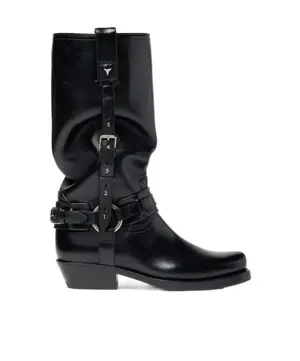 Fendi Count Leather Boots - Black