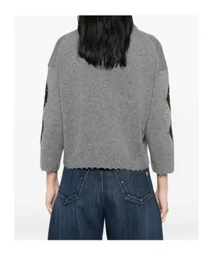 Pinko Argyle-pattern Collared Sweater