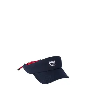 Miu Miu Logo-embroidered Visor - Blue/red
