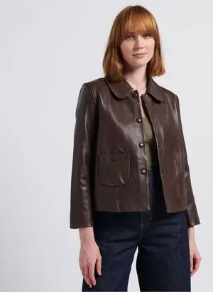 Ba&sh Long-sleeved Leather Jacket