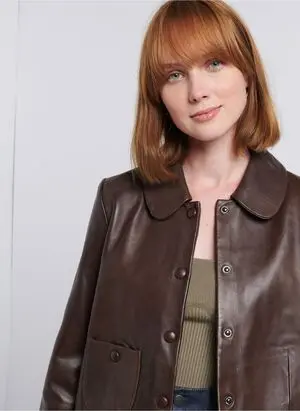 Ba&sh Long-sleeved Leather Jacket