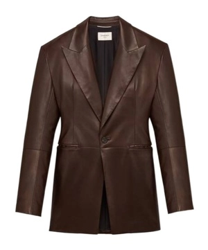 Saint Laurent Peak-lapel Single-breasted Jacket - Brown