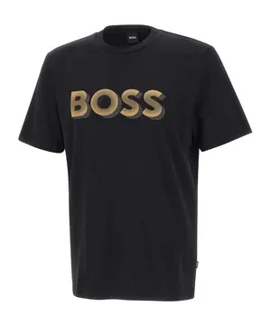 Hugo Boss Logo Printed Crewneck T-shirt - Black