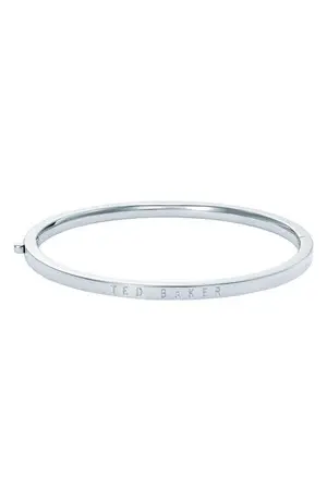 Ted Baker London Chrishell Logo Slim Bangle Bracelet Silver Tone