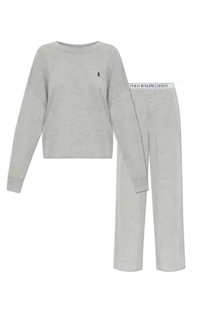 Polo Ralph Lauren Two-piece Pajamas With Logo - Grey