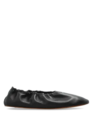 Kenzo Leather Ballet Flats With Logo - Black