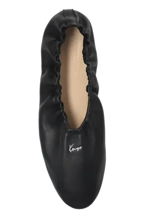 Kenzo Leather Ballet Flats With Logo