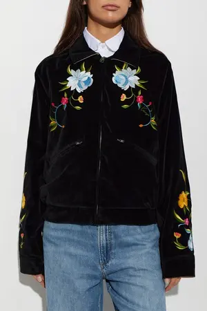 Kenzo Velvet Jacket With Colorful Embroidery
