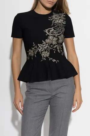 Alexander McQueen Top With A Floral Motif