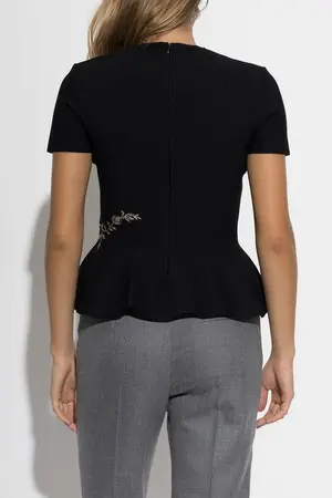Alexander McQueen Top With A Floral Motif