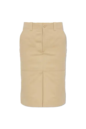 Kenzo Cotton Skirt With A Slit - Beige