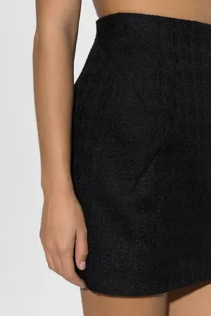 Alexander McQueen Tweed Skirt With Built-in Hip Pads