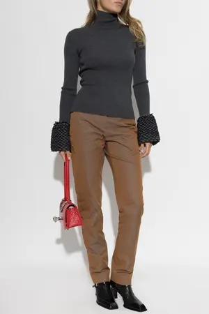 Alexander McQueen Cotton Pleated Trousers