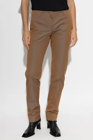 Alexander McQueen Cotton Pleated Trousers