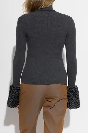 Alexander McQueen Wool Turtleneck With Decorative Sleeves