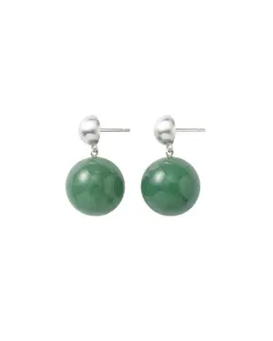 SEREE Duo Silver And Jade- Aventurine Earrings