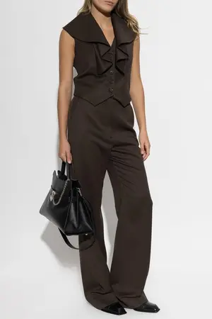 Alexander McQueen Wool Vest With Decorative Collar