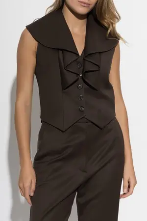 Alexander McQueen Wool Vest With Decorative Collar