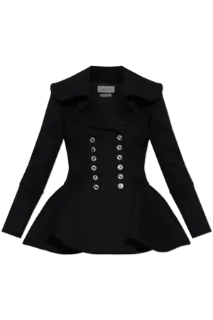 Alexander McQueen Fitted Wool Coat - Black