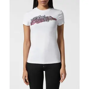 Philipp Plein T-shirt Sexy Pure With Crystals Bombing Graffiti - White