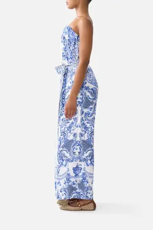 Camilla Front Pleat Strapless Jumpsuit
