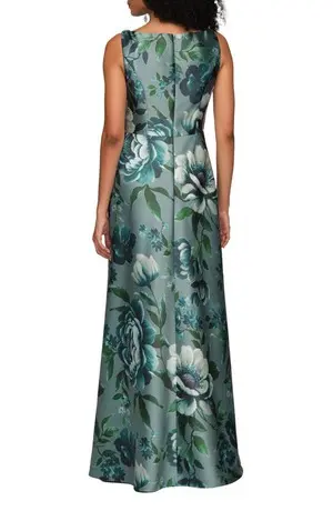 KAY UNGER Isabelle Floral Print Mikado Jumpsuit