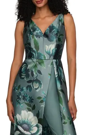 KAY UNGER Isabelle Floral Print Mikado Jumpsuit