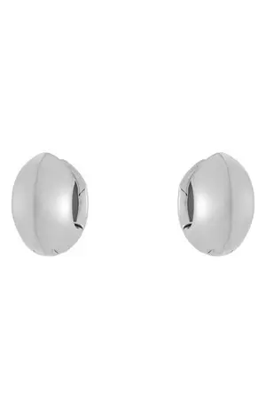 REISS Posie Polished Contour Hinged Huggie Earrings - Silver Tone