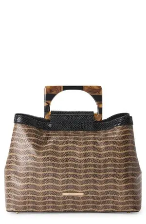 Brahmin Small Denise Croc Embossed Leather Satchel - Brown Multi