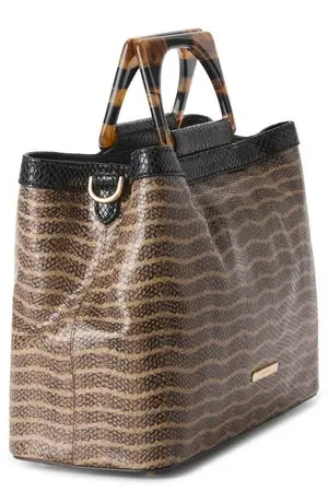 Brahmin Small Denise Croc Embossed Leather Satchel - Brown Multi