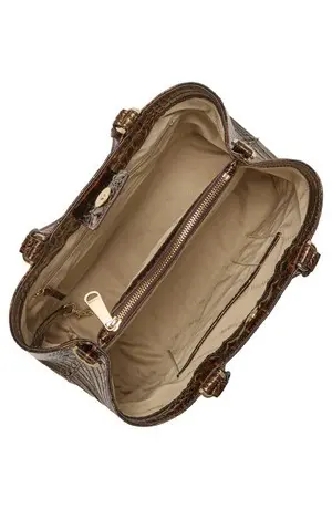 Brahmin Small Denise Croc Embossed Leather Satchel