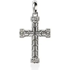 John Hardy Essential Diamond Cross Pendant - Silver