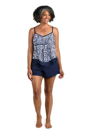 MAXINE OF HOLLYWOOD Bohemia Flutter Tankini Swim Top