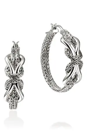 John Hardy Infinite Love Knot Hoop Earrings - Silver
