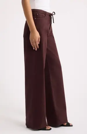 Warp + Weft The Big Easy High Waist Wide Leg Drawstring Jeans