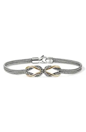 John Hardy Infinite Love Knot 14k Gold & Sterling Bracelet - Silver