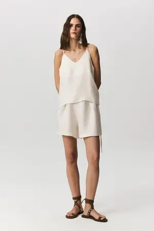 BULDAN'S Seta Strappy Top - Ivory
