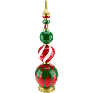 MARK ROBERTS Merry Holiday Finial Tower - Red