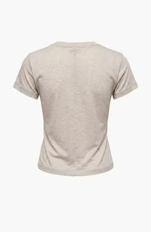 MODENAIRE Short Sleeve Beaded Script Tee - Gray