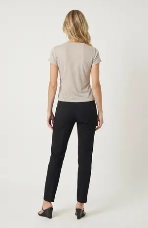 MODENAIRE Short Sleeve Beaded Script Tee - Gray