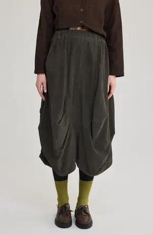 LUUKAA Ninon Velvet Balloon Skirt - Mocha