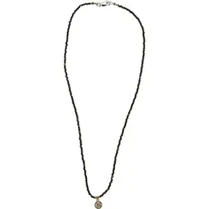 MADISON MAISON Faceted Beaded Charm Necklace - Bronze