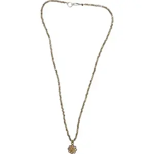 MADISON MAISON Faceted Beaded Charm Necklace - Brown