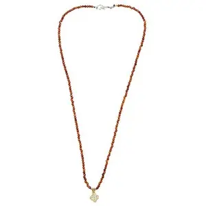 MADISON MAISON Faceted Beaded Charm Necklace - Orange