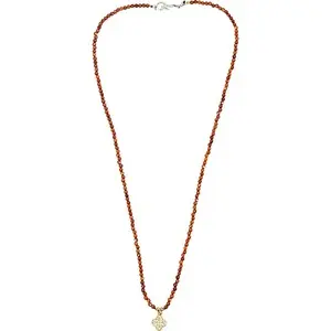 MADISON MAISON Faceted Beaded Charm Necklace - Orange