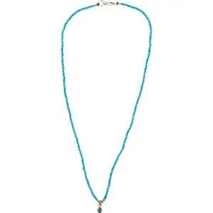 MADISON MAISON Faceted Beaded Charm Necklace Turquoise