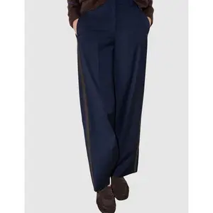 Whistles Side Print Straight Trouser - Navy