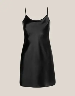TOGAS Angelica Silk Short Nighty - Black