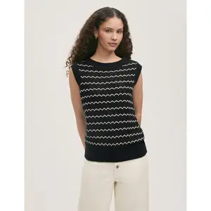 FINERY LONDON Dion Knitted Sleeveless Top - Black